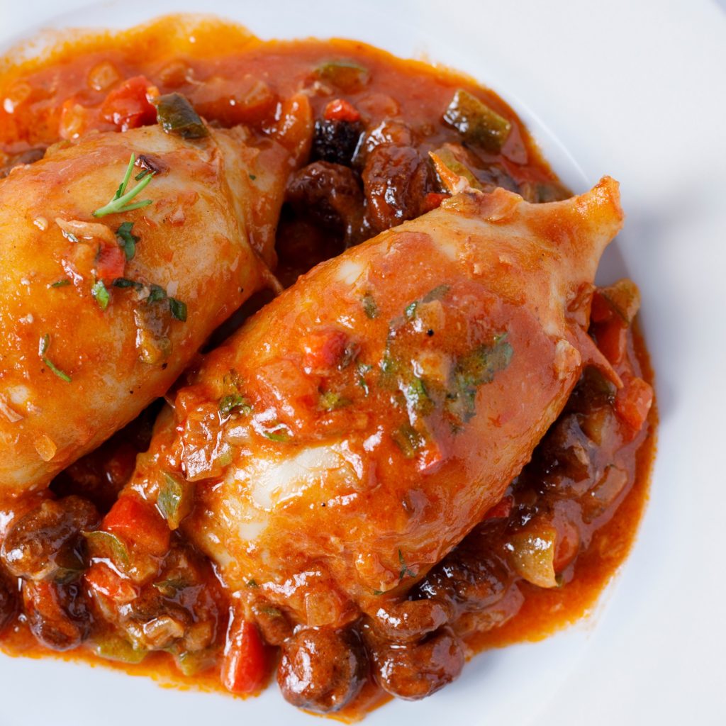 Stuffed Calamari in Tomato Sauce - Bottarga